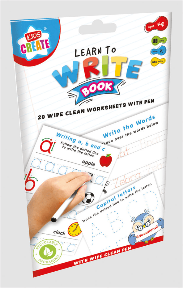 A5 WIPE CLEAN LEARN TO WRITE BOOK – Sprinkle of Magic