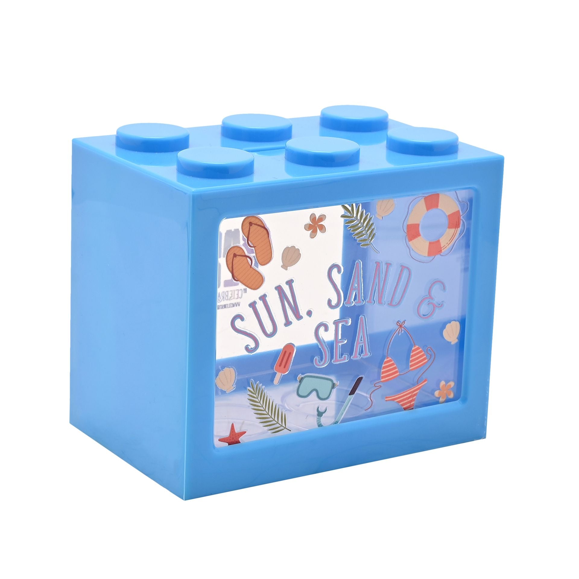 Bank Blox Blue Money Box - Sun, Sand and Sea – Sprinkle of Magic
