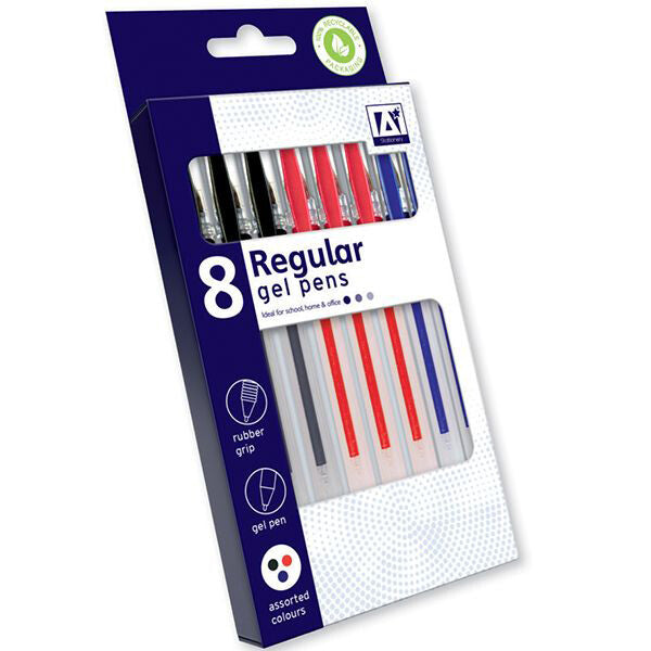 REGULAR GEL PENS BLACK, RED & BLUE 8 PACK – Sprinkle of Magic