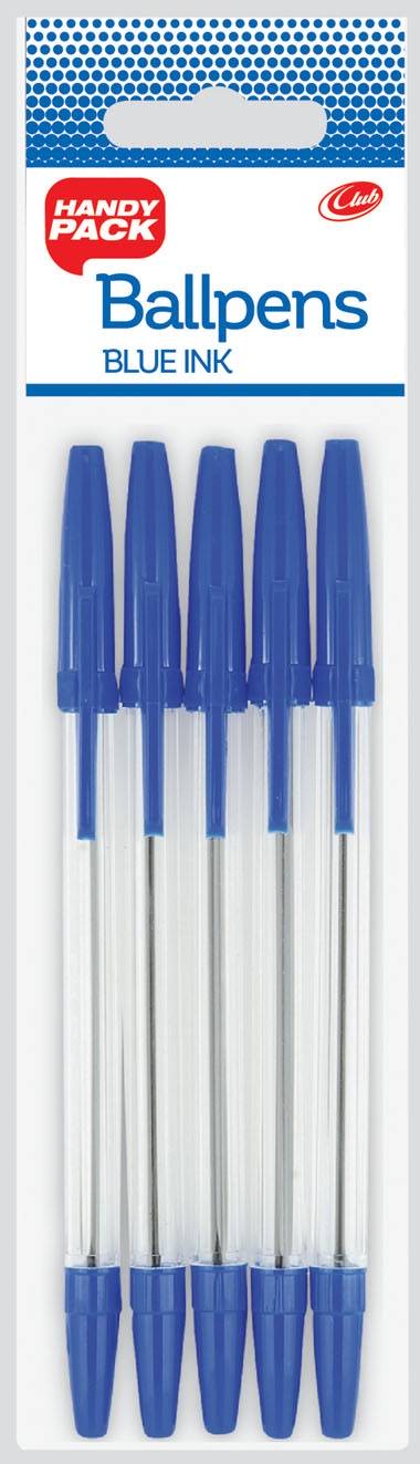 CLUB HANDY PACK 5 PACK BLUE BALLPOINT PENS – Sprinkle of Magic