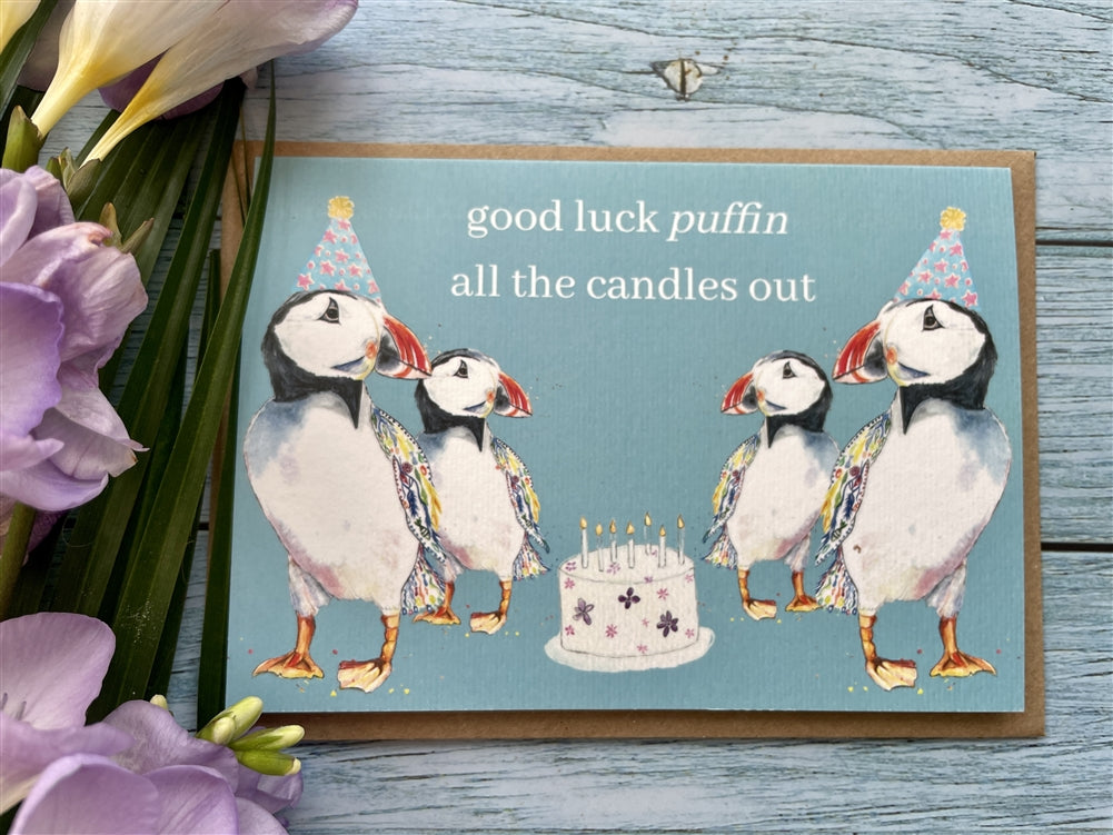 Puffin Candles Out Card – Sprinkle of Magic
