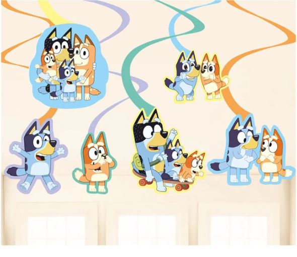 Bluey Party Swirl Decorations (6 Pack) – Sprinkle of Magic