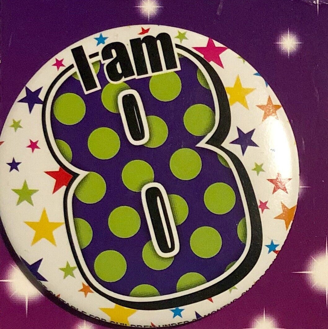 I Am 8 Green Spots Birthday Badge – Sprinkle of Magic
