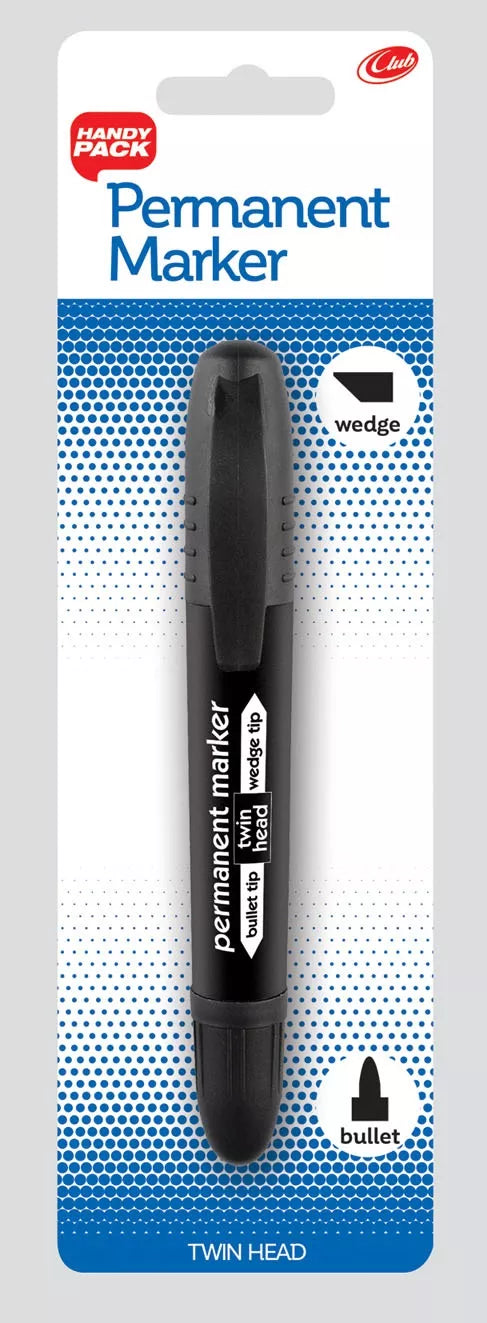 CLUB HANDY PACK TWIN HEAD BLACK PERMANENT MARKER – Sprinkle of Magic