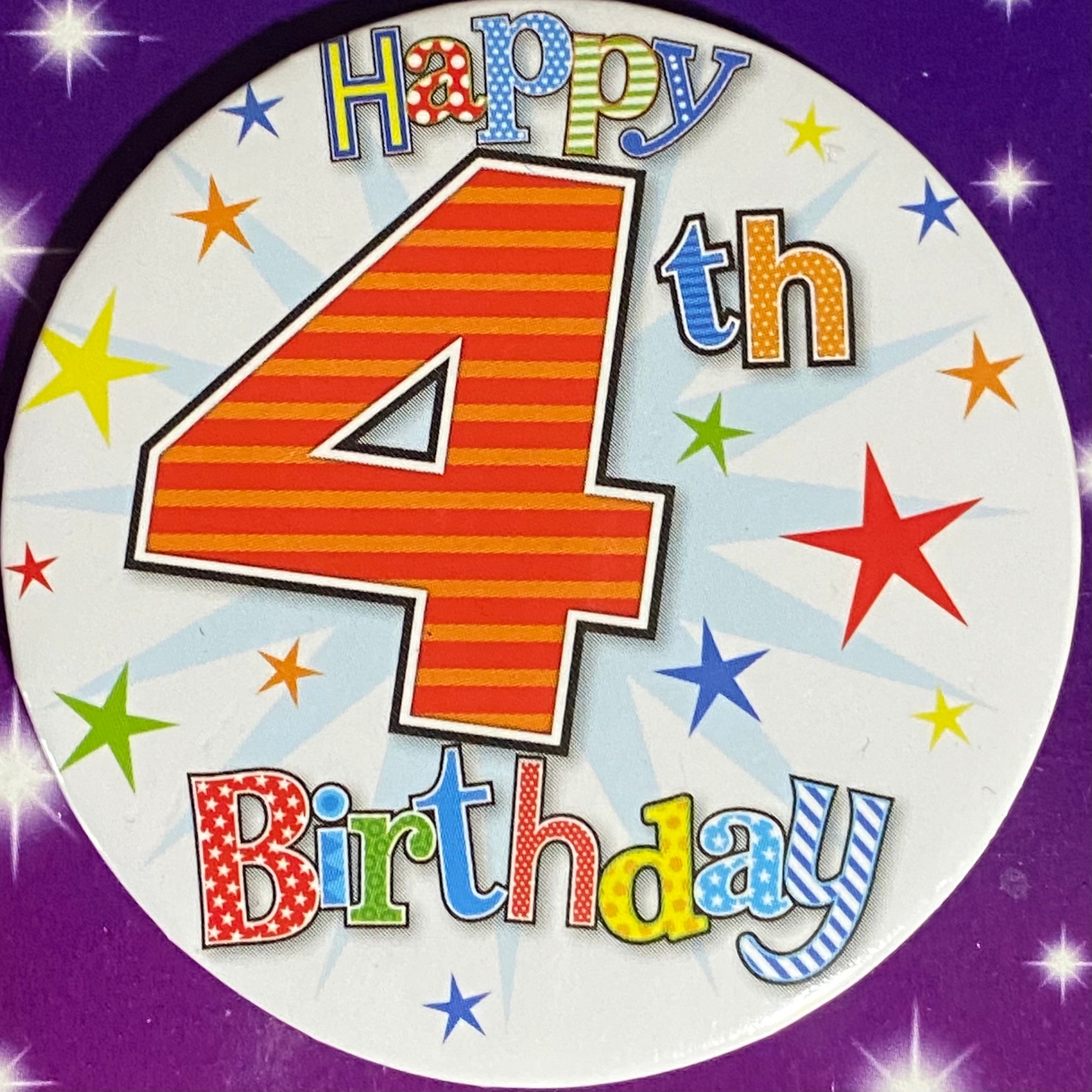 Happy 4th Birthday Badge – Sprinkle of Magic
