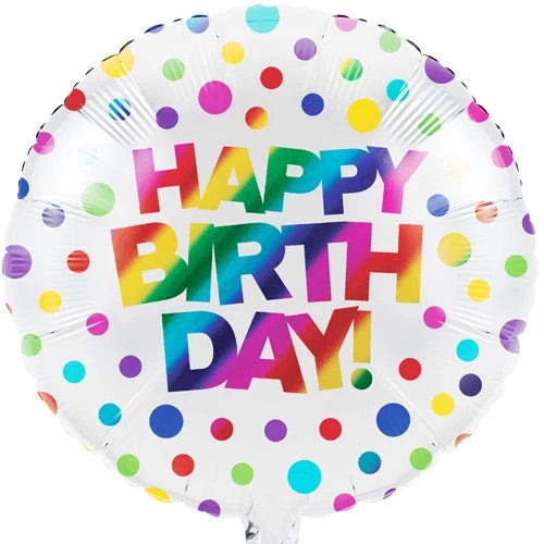 Spotty Rainbow Happy Birthday Balloon – Sprinkle of Magic