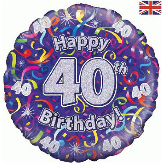 40th Birthday Streamers Balloon – Sprinkle of Magic